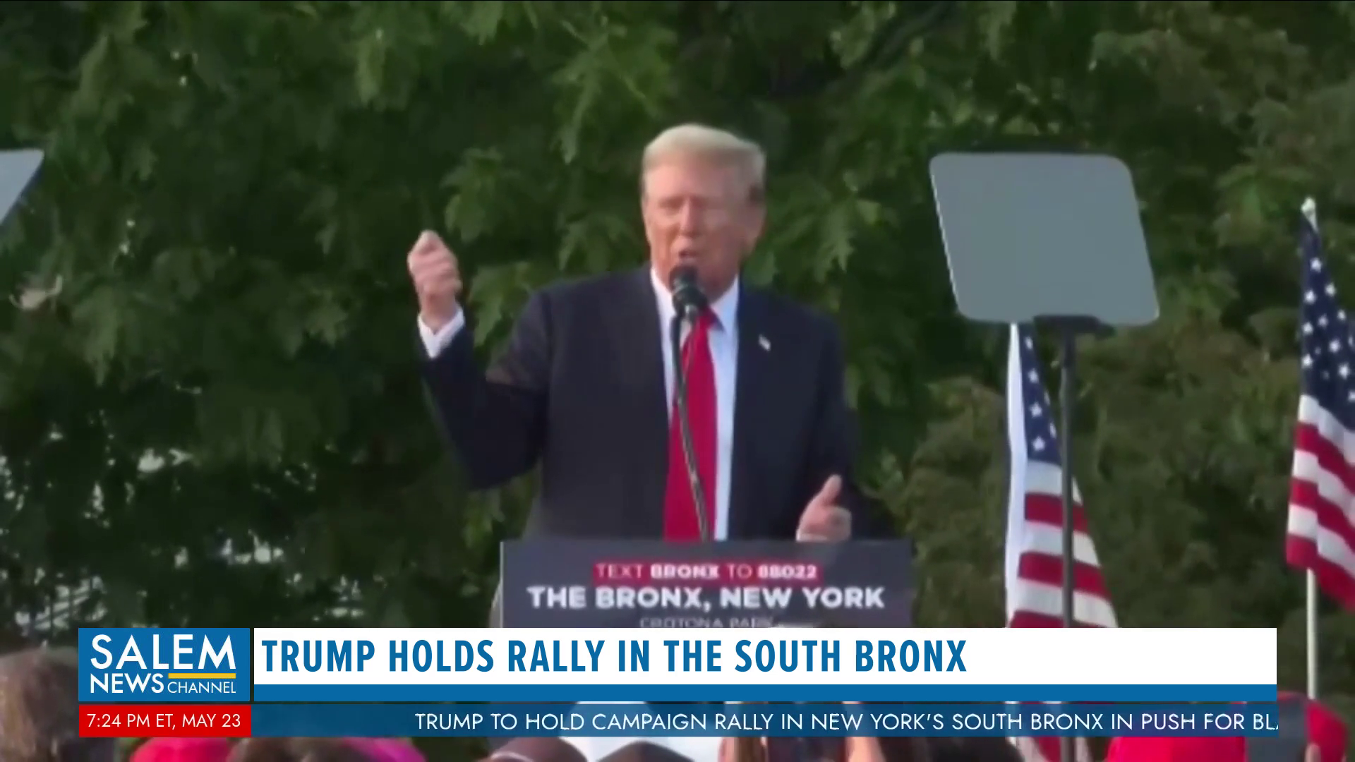 Large Crowd Supports Trump At Rally In The Bronx
